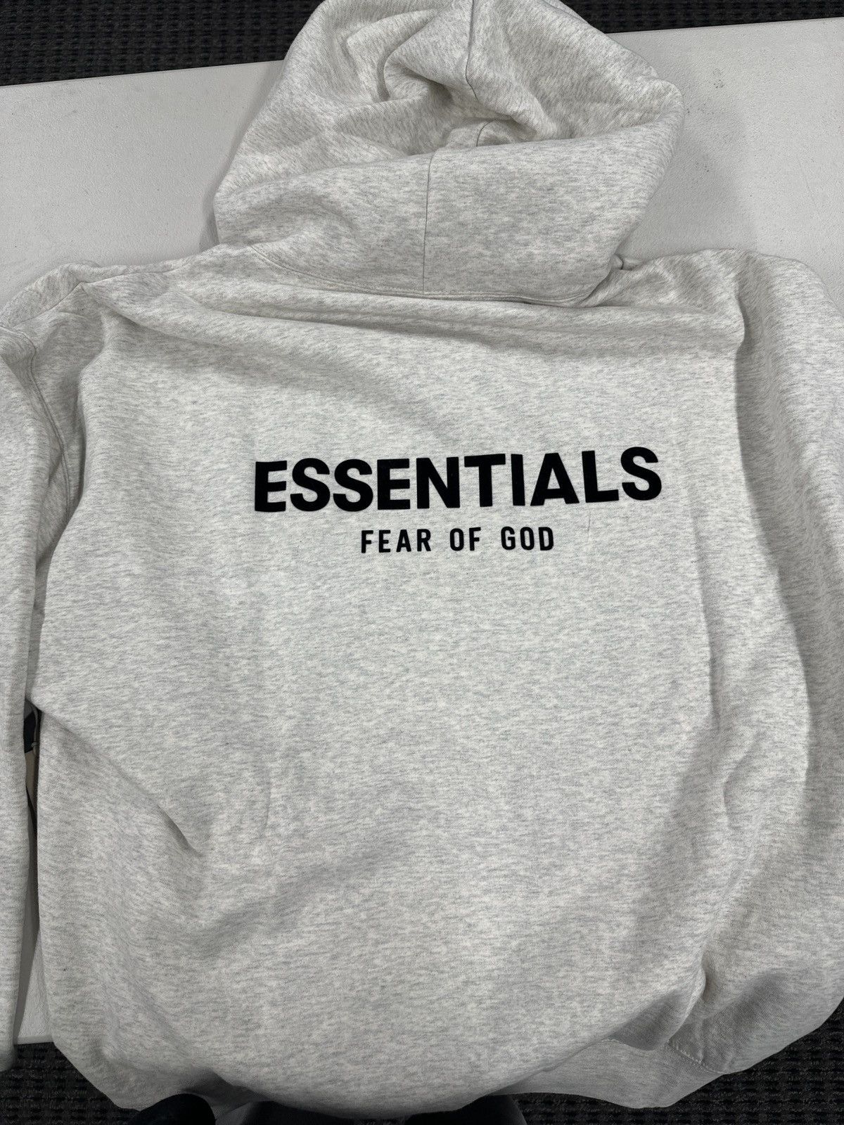 Essentials × Fear of God Fear of God essentials light oatmeal XL hoodie ...