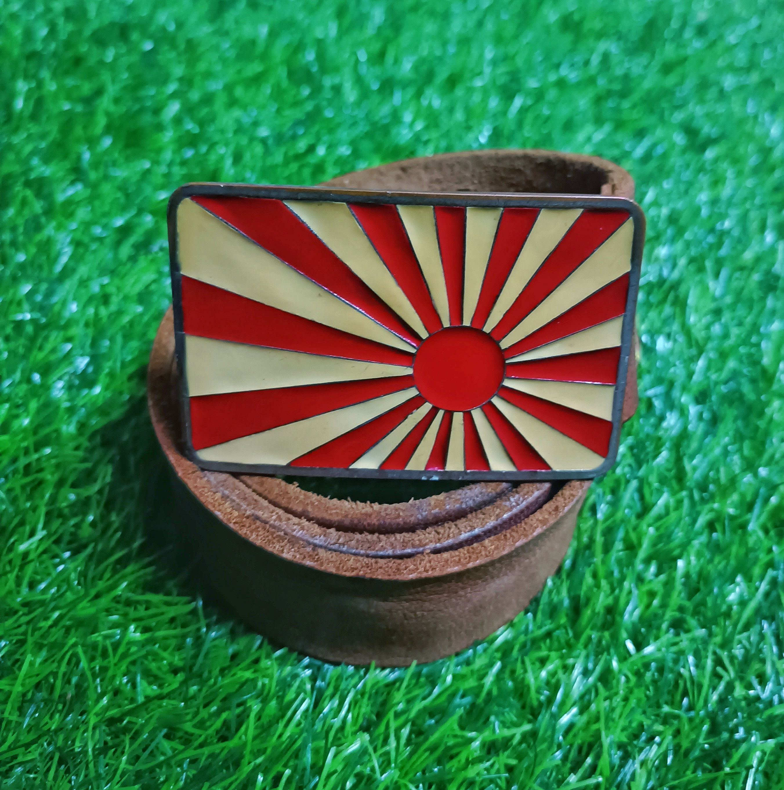 Leather JAPAN IMPERIAL FLAG RISING SUN BELT BUCKLE | Grailed