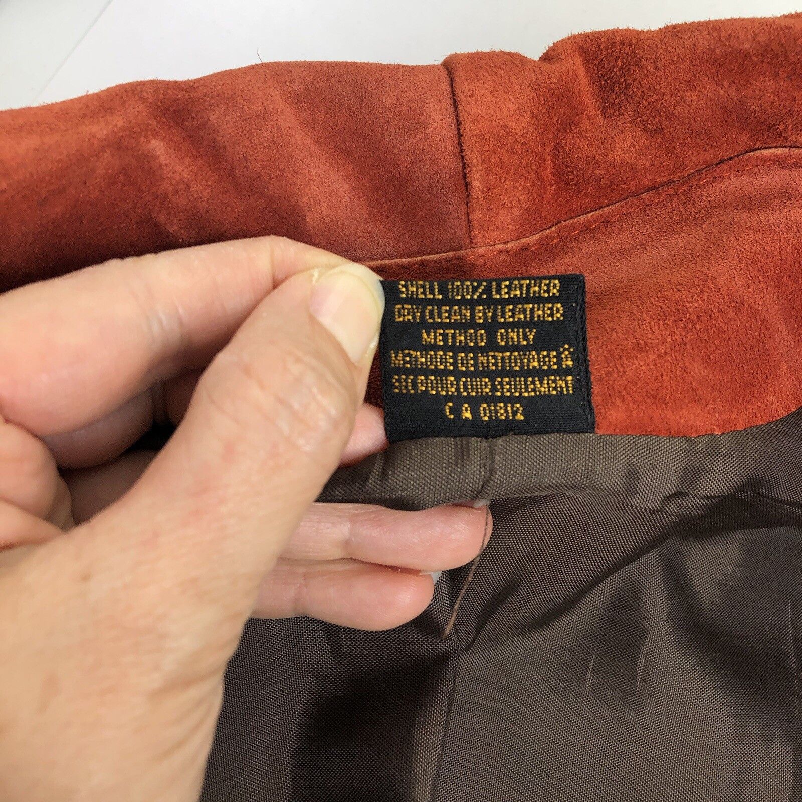 Other Womens Burnt Orange Suede Leather Trench coat S7/8 Overcoat | Grailed