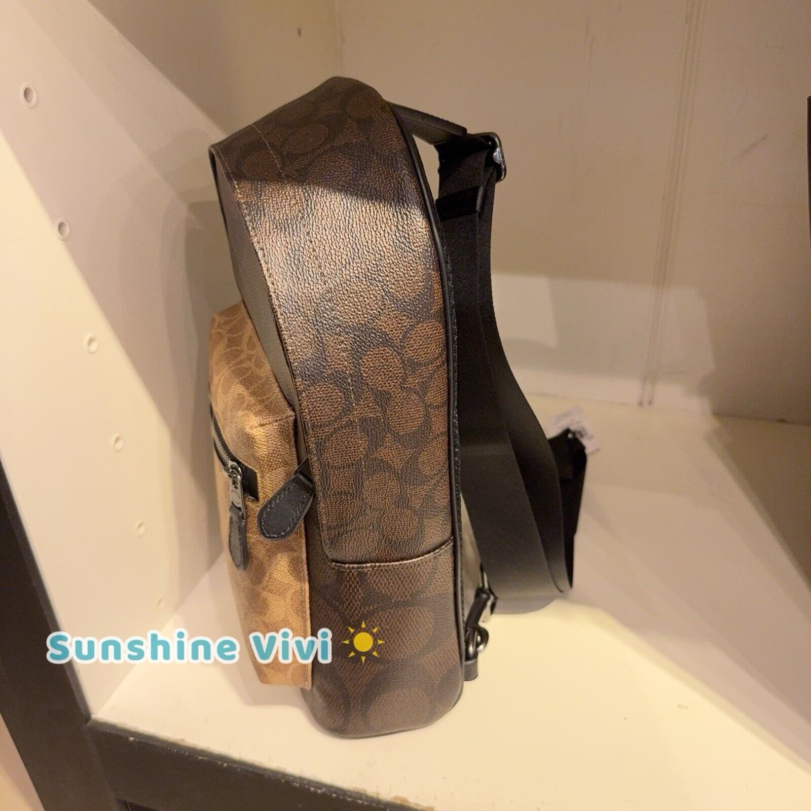 Coach NWT Coach Men's West Pack Signature Canvas CAB60 Walnut /Tan ...