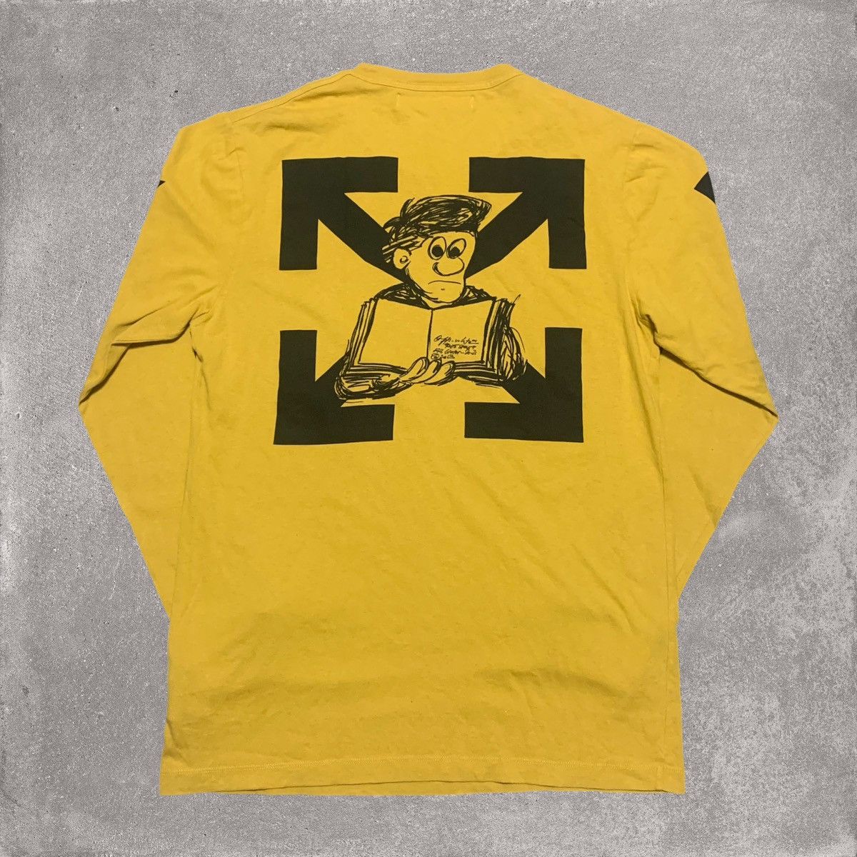 Off-White Off White XL Diag Pencil Arrows Yellow Long Sleeve Tee | Grailed
