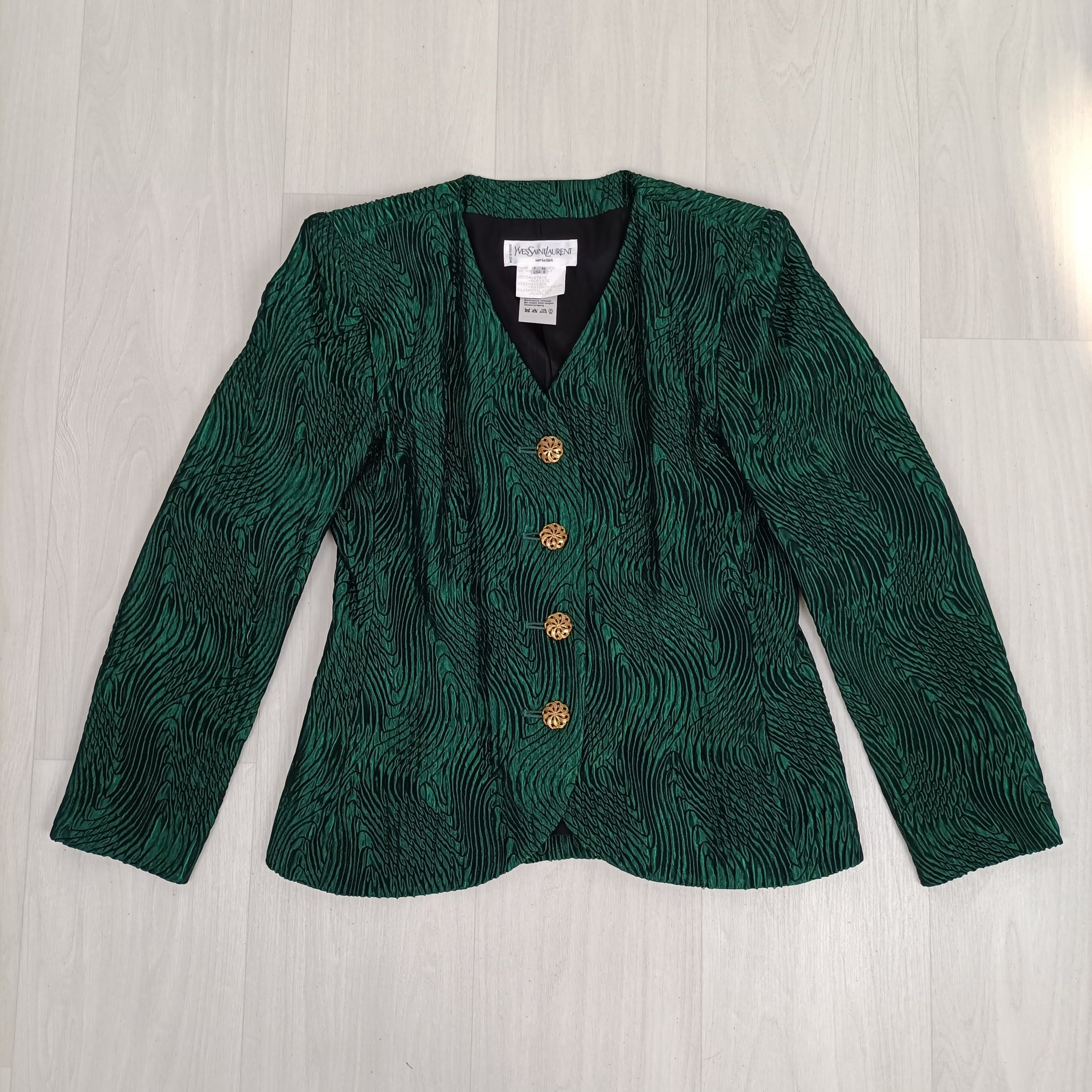 Yves Saint Laurent Ysl emerald green jacket | Grailed