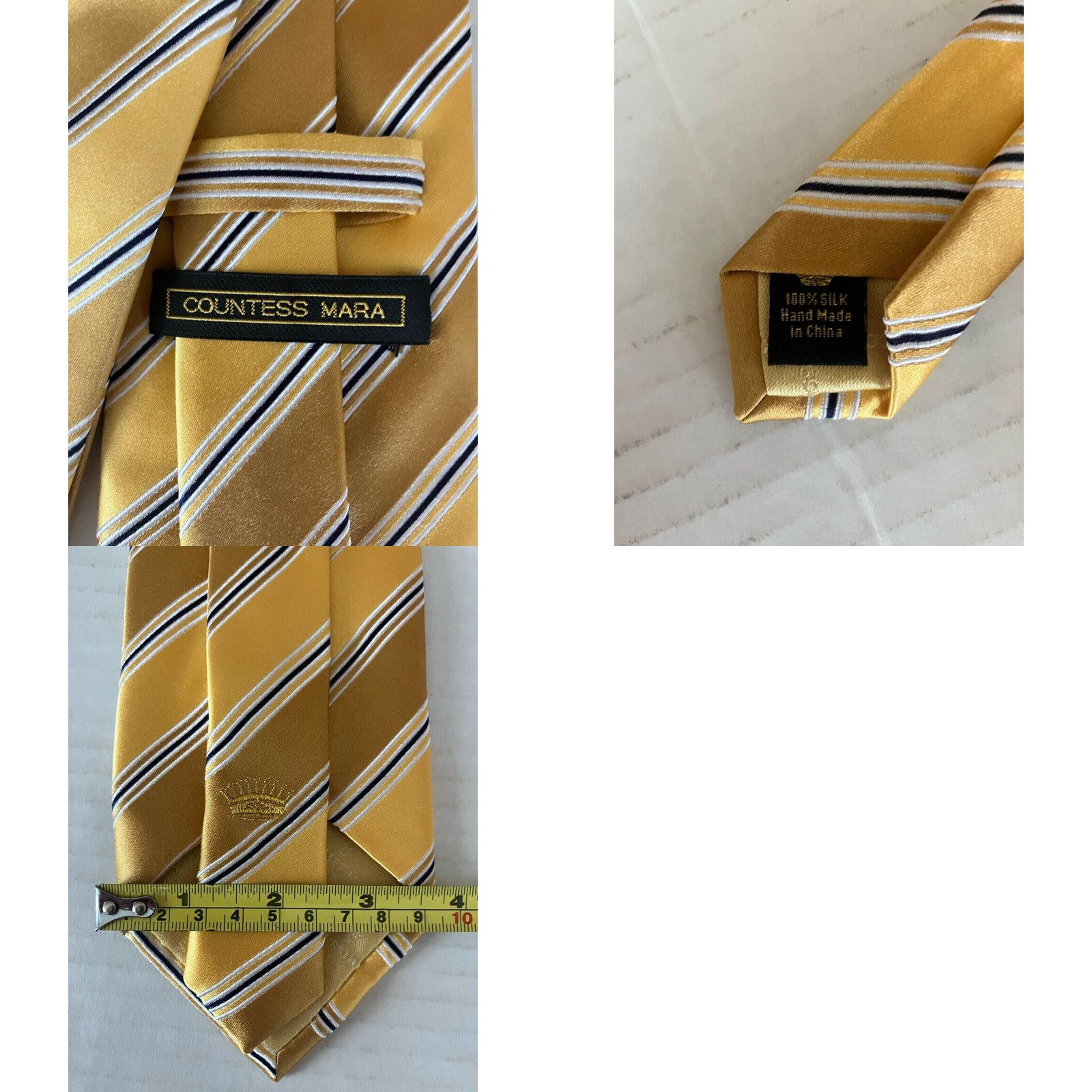 Countess Mara Countess Mara Men's Necktie Tie Silk Gold Yellow Blue ...