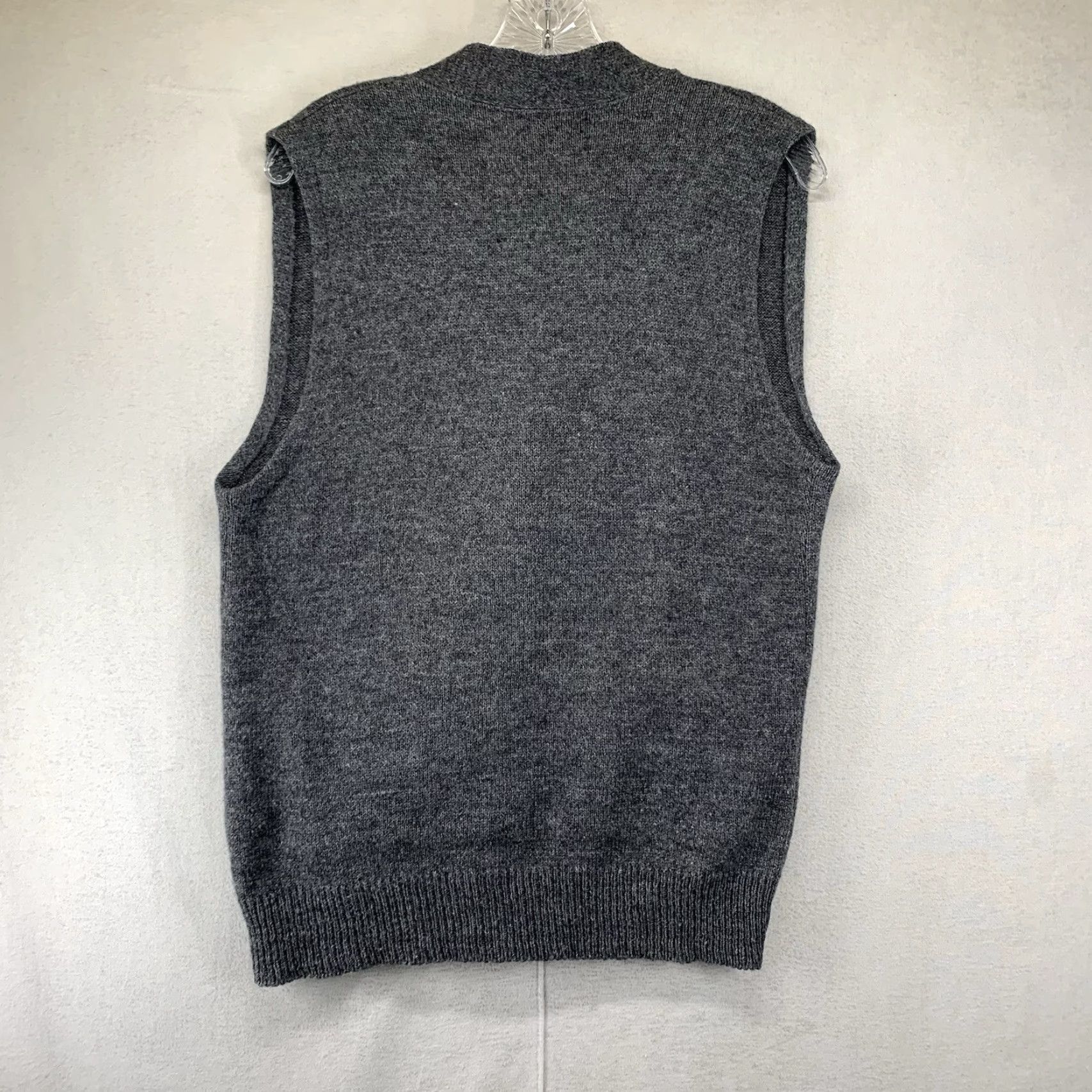 Vintage VINTAGE Campus Gray Wool Vest Mens Small Button Front Academia ...