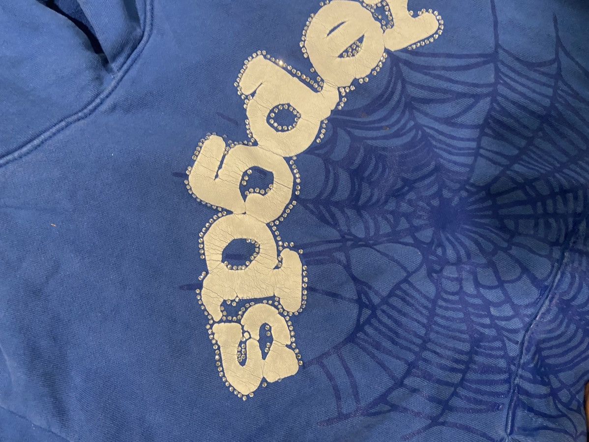 Spider Worldwide Spider hoodie blue with rhinestones | Grailed
