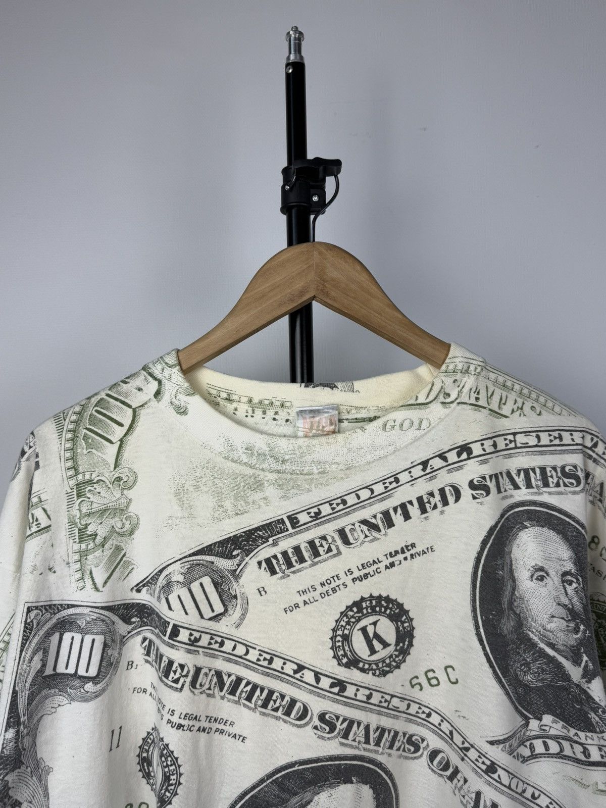 Rap Tees × Vintage Vintage 90s 100 Dollar Bill Benjamin Money Overprint ...