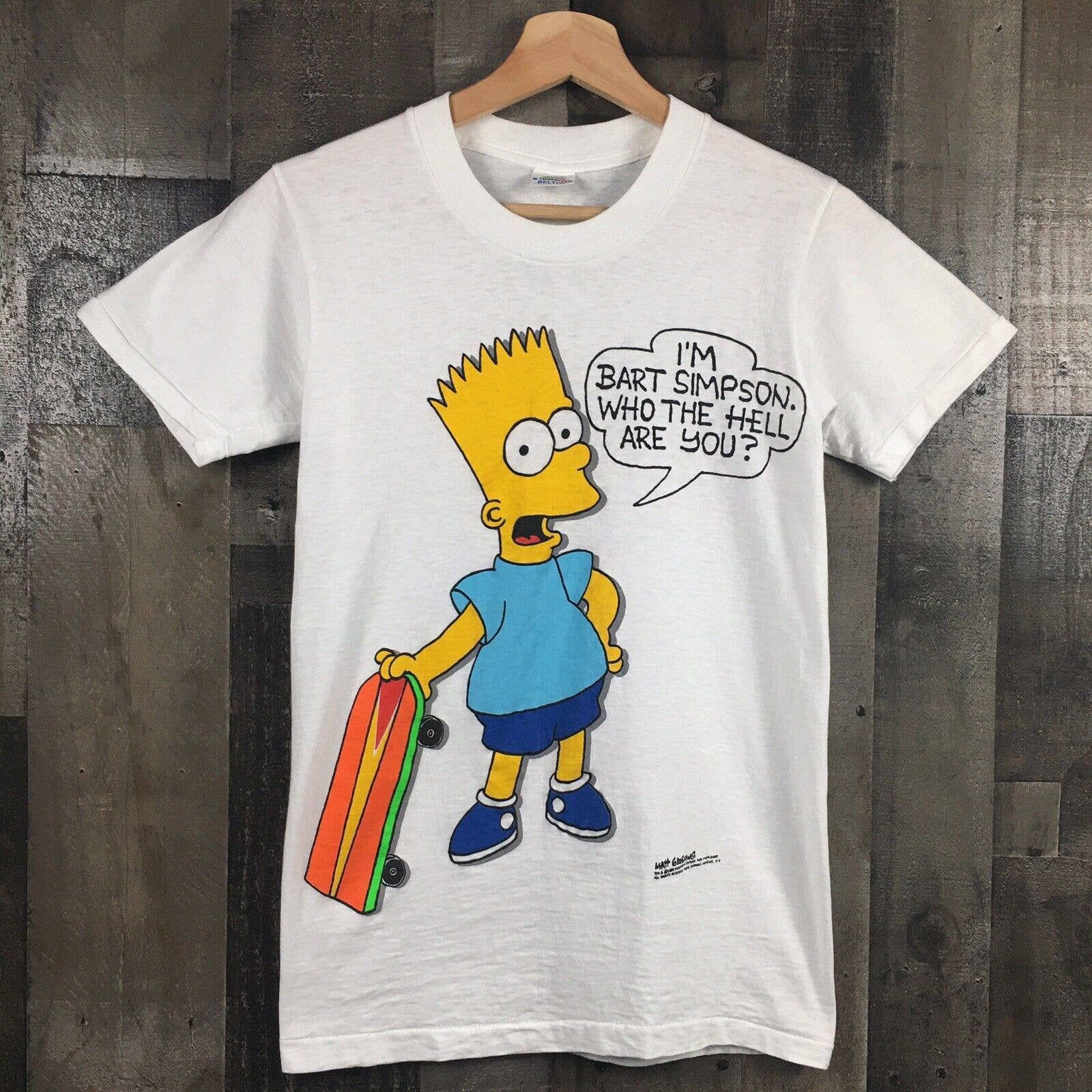 The Simpsons × Vintage Vintage 1989 Bart Simpson T Shirt Cartoon Tee ...