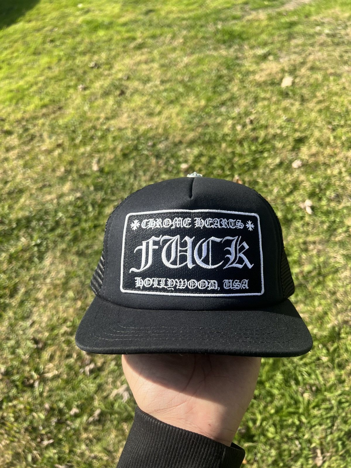 Chrome Hearts CHROME HEARTS FUCK TRUCKER HAT | Grailed