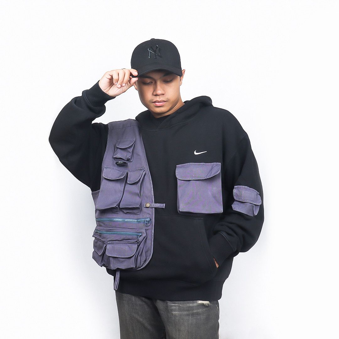 Nike × Streetwear × Vintage Reworked Nike Mini Swoosh Tactical Hoodie ...