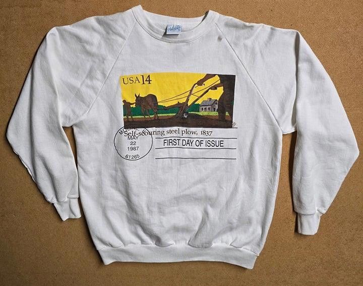 Hanes 80s Vtg Sweatshirt John Deere First Day Self scouring Plow L ...
