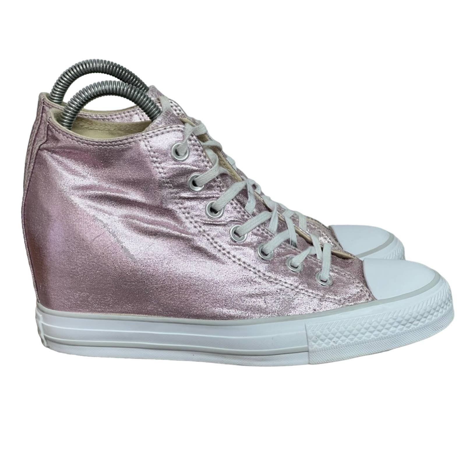 Converse Converse CTAS Lux Mid Hidden Wedge 8.5 Metallic Pink Shoes ...