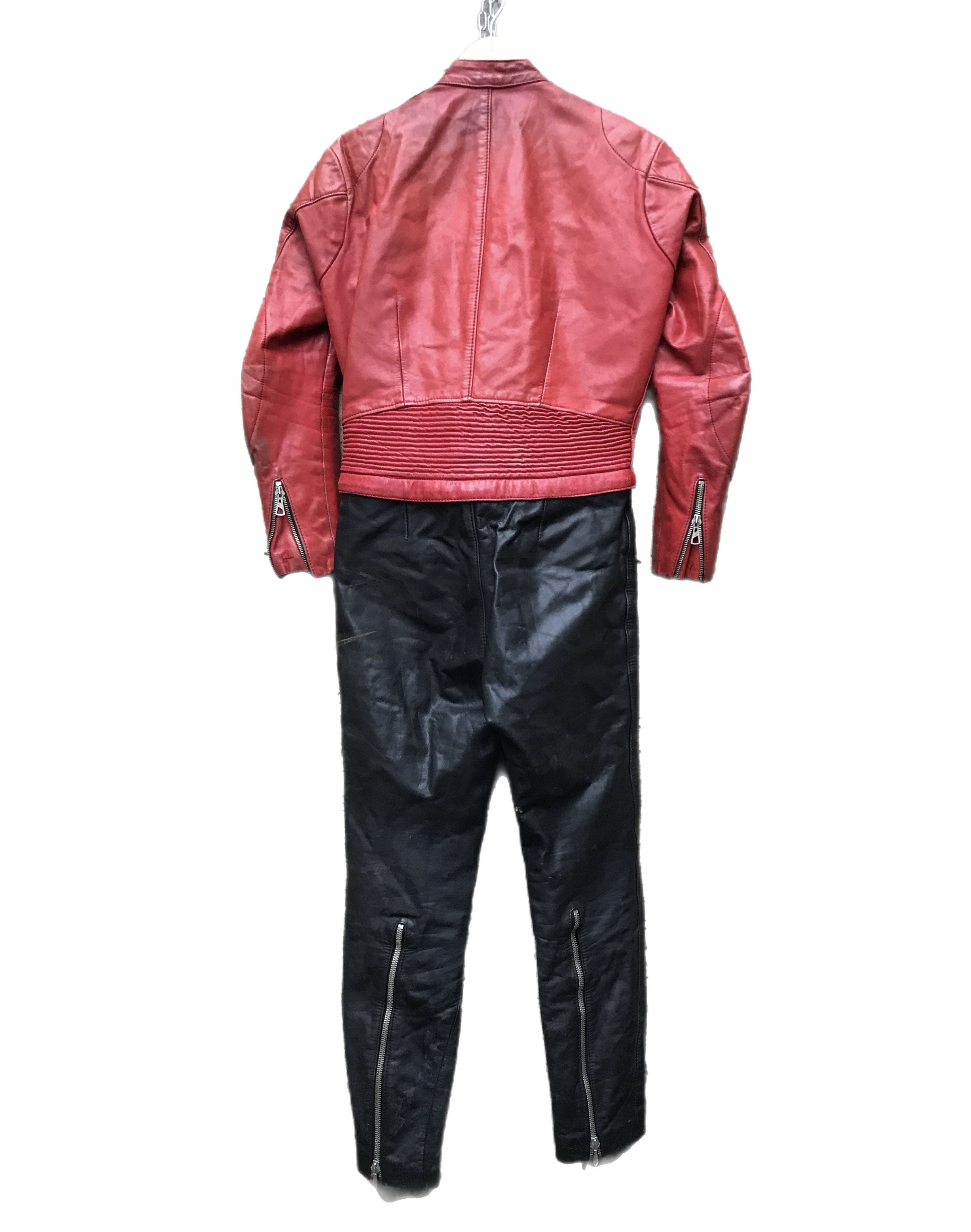 Vintage 70s Kombi Harro Distressed Leather Biker jacket Racing Suit ...