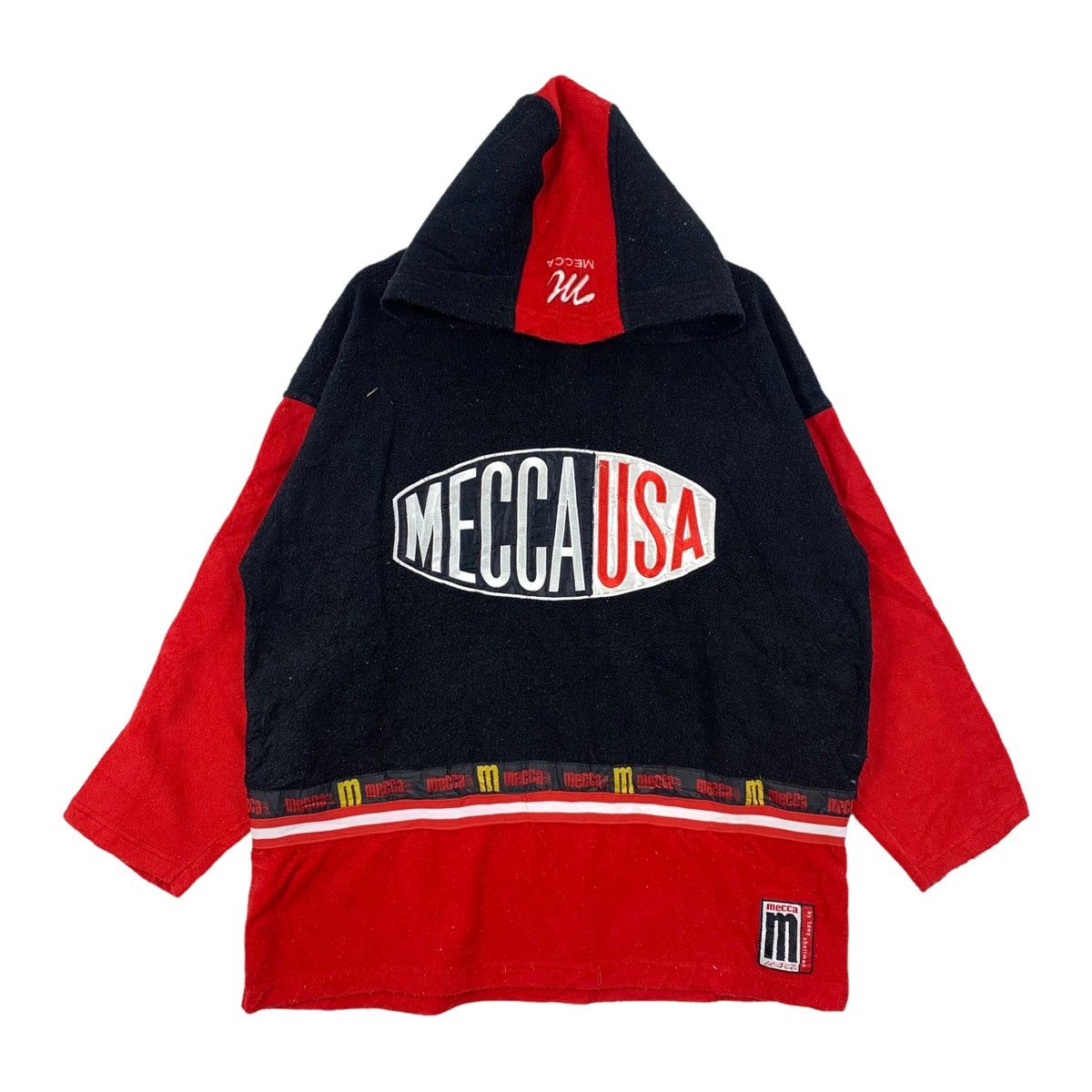 Mecca × Vintage Vintage MECCA USA Streetwear Big Logo Fleece Hoodie ...
