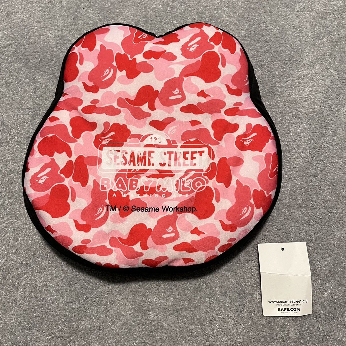 Bape New Bape x Sesame Street Elmo Flat Cushion Plush Pillow | Grailed