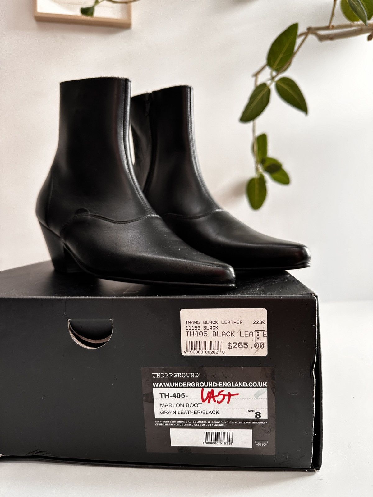 Underground MARLON WINKLEPICKER BOOT – BLACK GRAIN LEATHER | Grailed