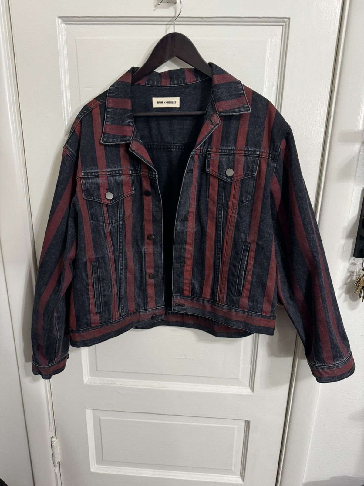 Bare Knuckles Bare Knuckles Striped Denim Jacket Version 1 Black/Red ...