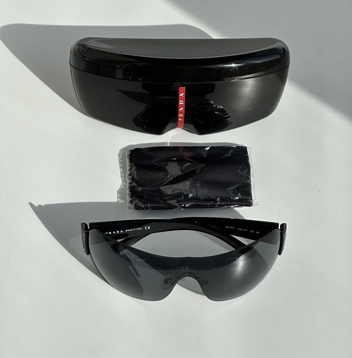 Vintage PRADA Mask Logo Sunglasses SPS07F y2k archive runway | Grailed