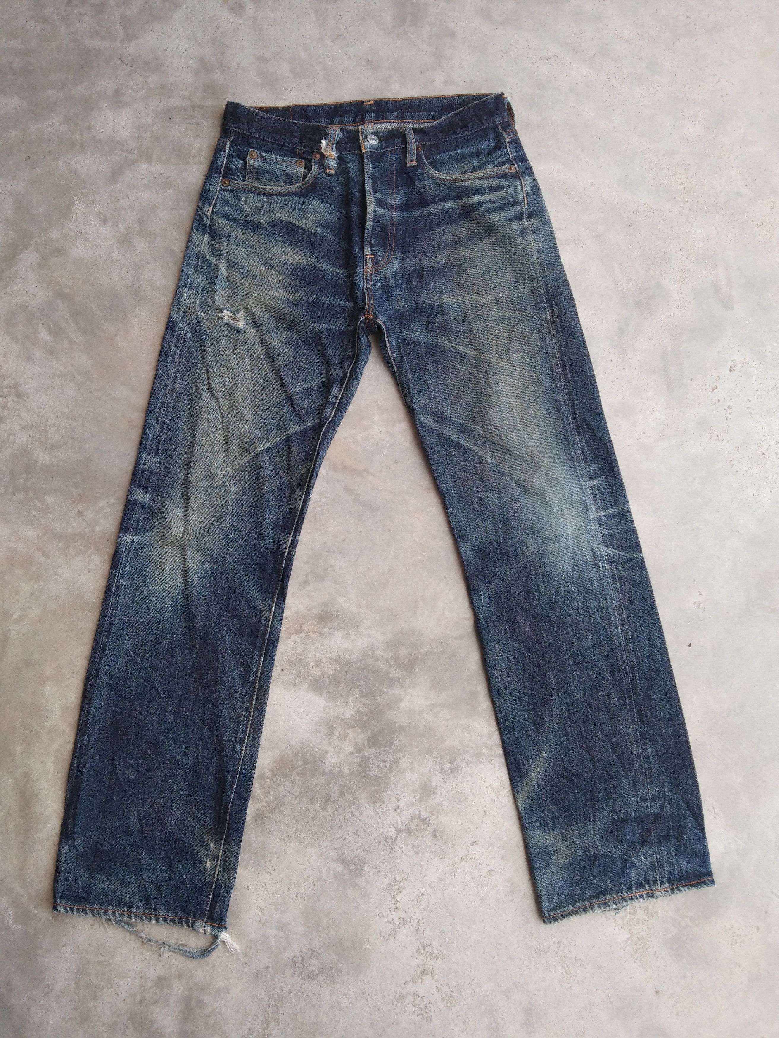 Denime Vintage Japanese Denime Selvedge Distressed Jeans 29x30 | Grailed