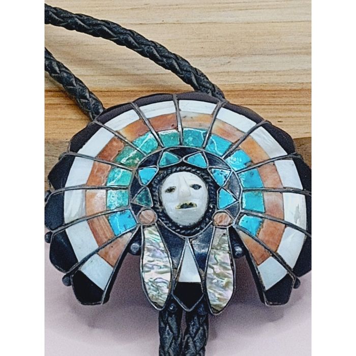 Vintage 1950 John Lucio Zuni Made Comanche Kachina Dancer Bolo Early ...