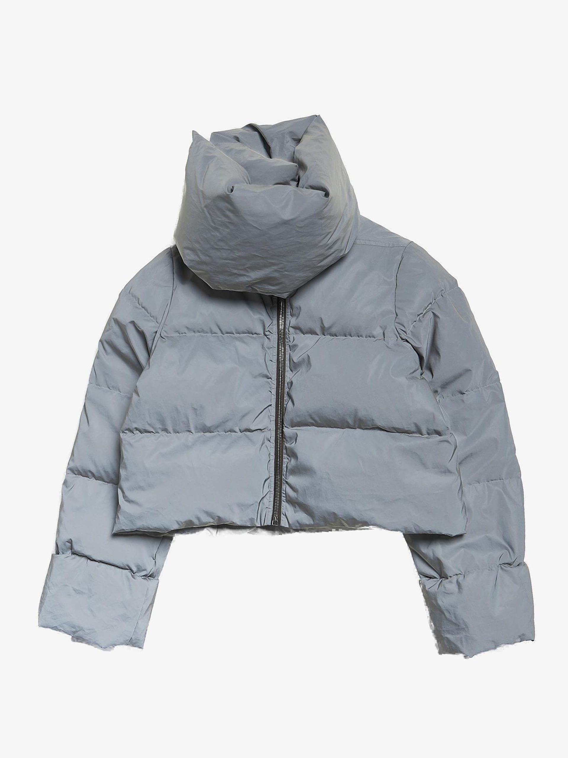Rick Owens Gray Reflective Cropped Jacket | Grailed