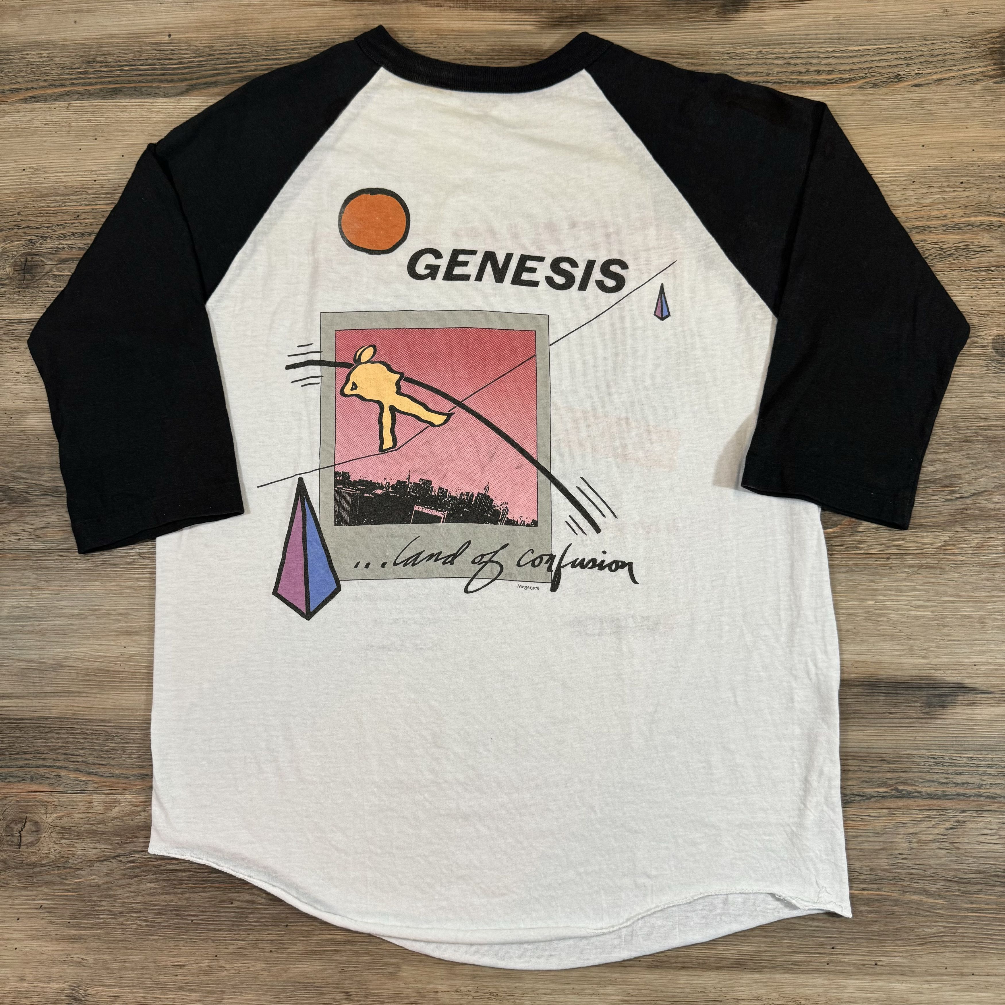 Vintage 1987 Vintage GENESIS Invisible Touch Tour Raglan Band Tee | Grailed