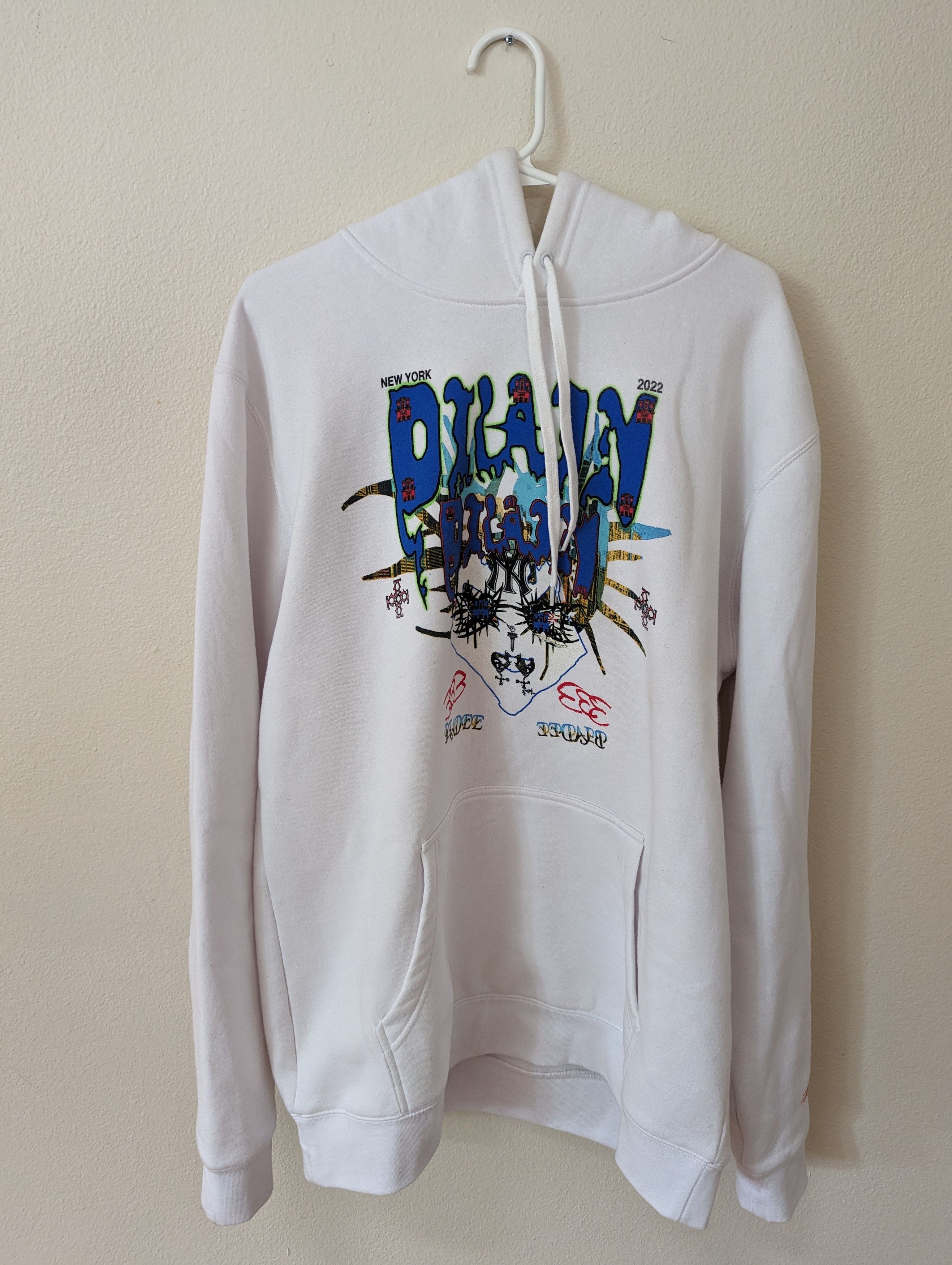 Sad Boys Bladee Face Shield NYC Popup Exclusive Hoodie White XL | Grailed