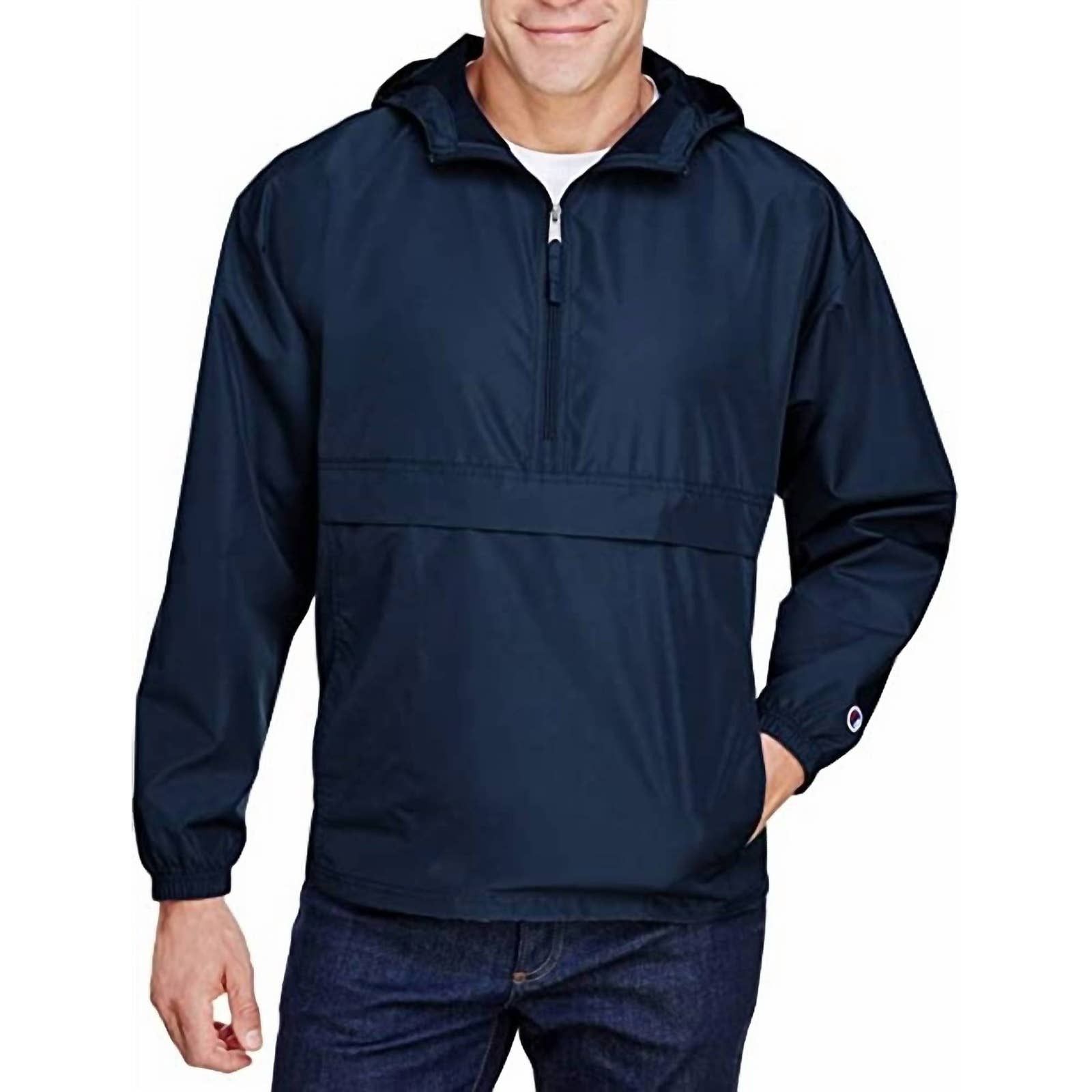 Champion Men's Packable Anorak 1/4 Zip Jacket In Navy | Grailed