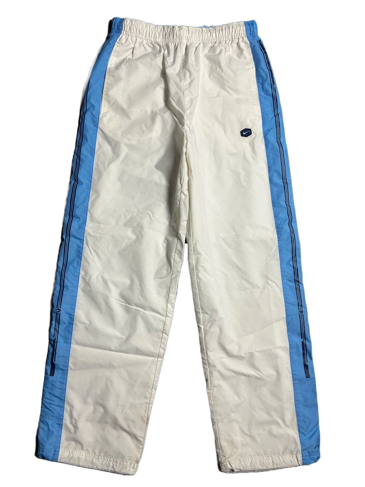 Nike × Vintage Nike TN vintage white blue track pants small hex logo ...