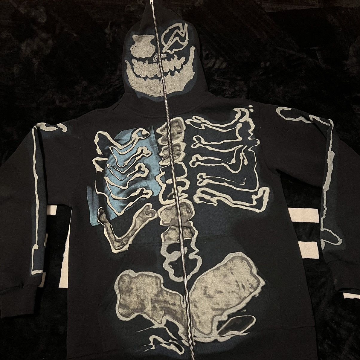 Travis Scott Travis Scott Cactus Jack Fragment Skeleton Full Zip Hoodie ...