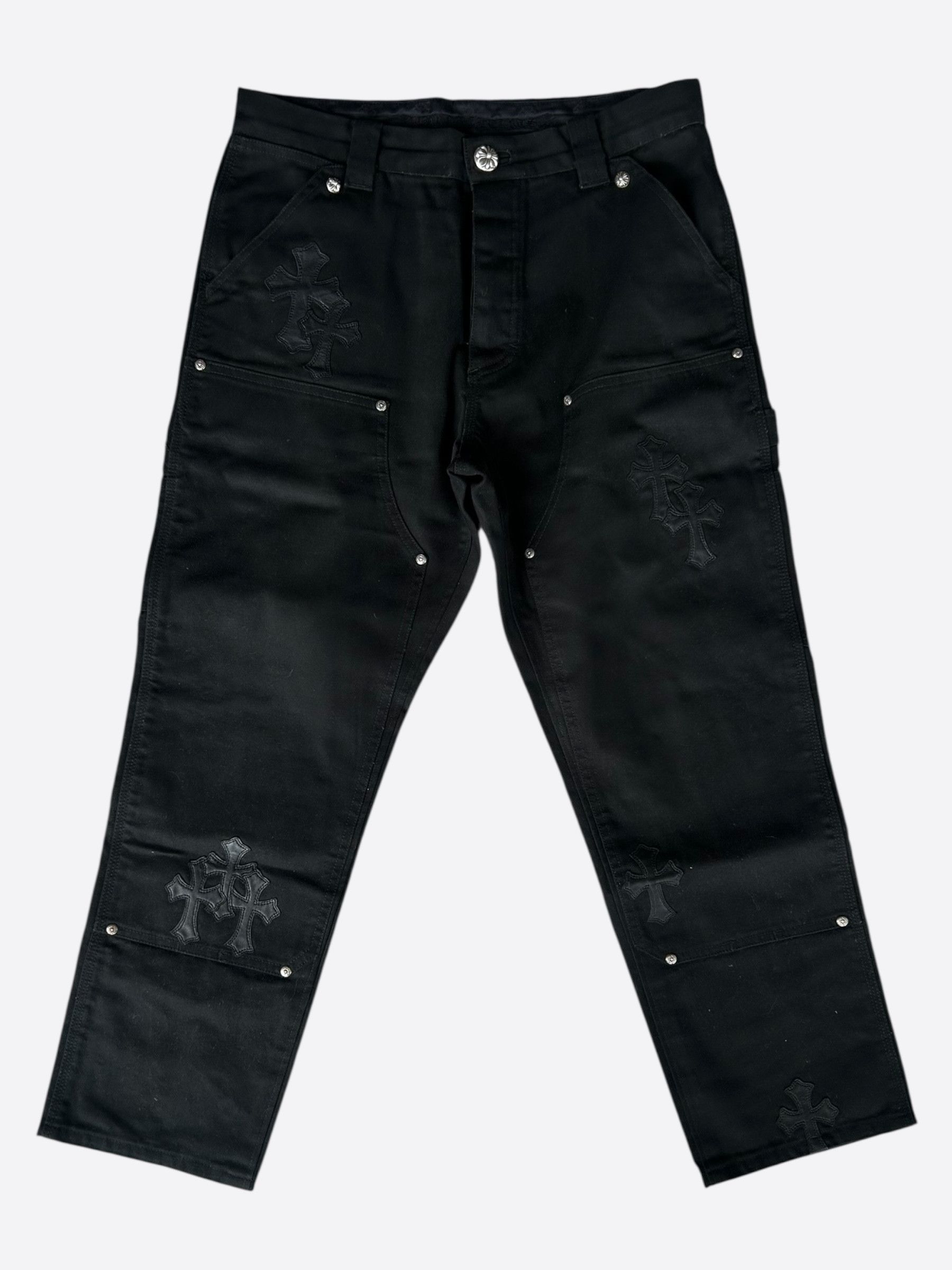 Chrome Hearts Chrome Hearts Black Cross Patch Carpenter Pants | Grailed