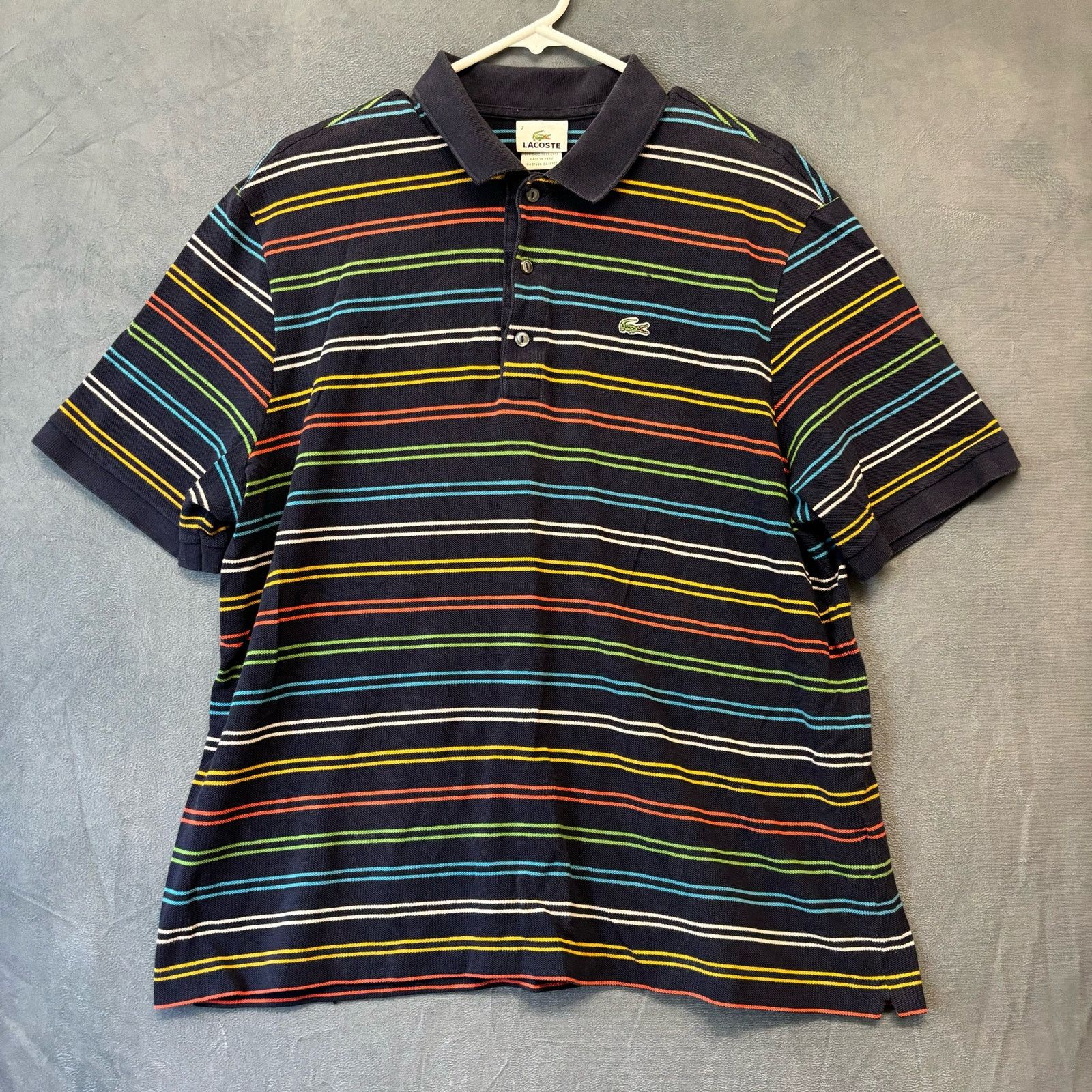 Lacoste Lacoste Rainbow Pinstripe Polo Shirt Men's 2XL Kanye West | Grailed