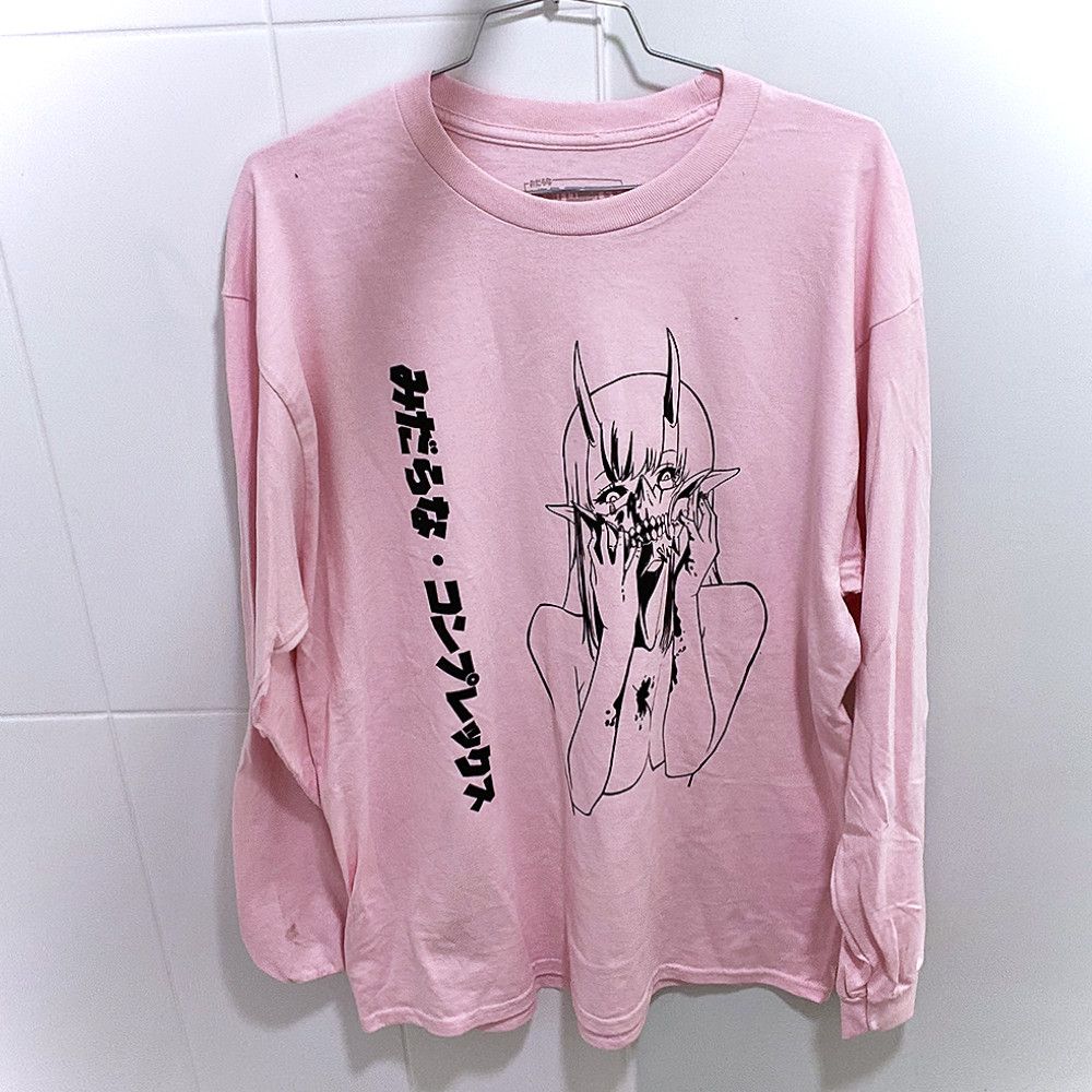 Anime × Streetwear Lewd Complex Anime Pink Long Sleeve (Men's Large ...