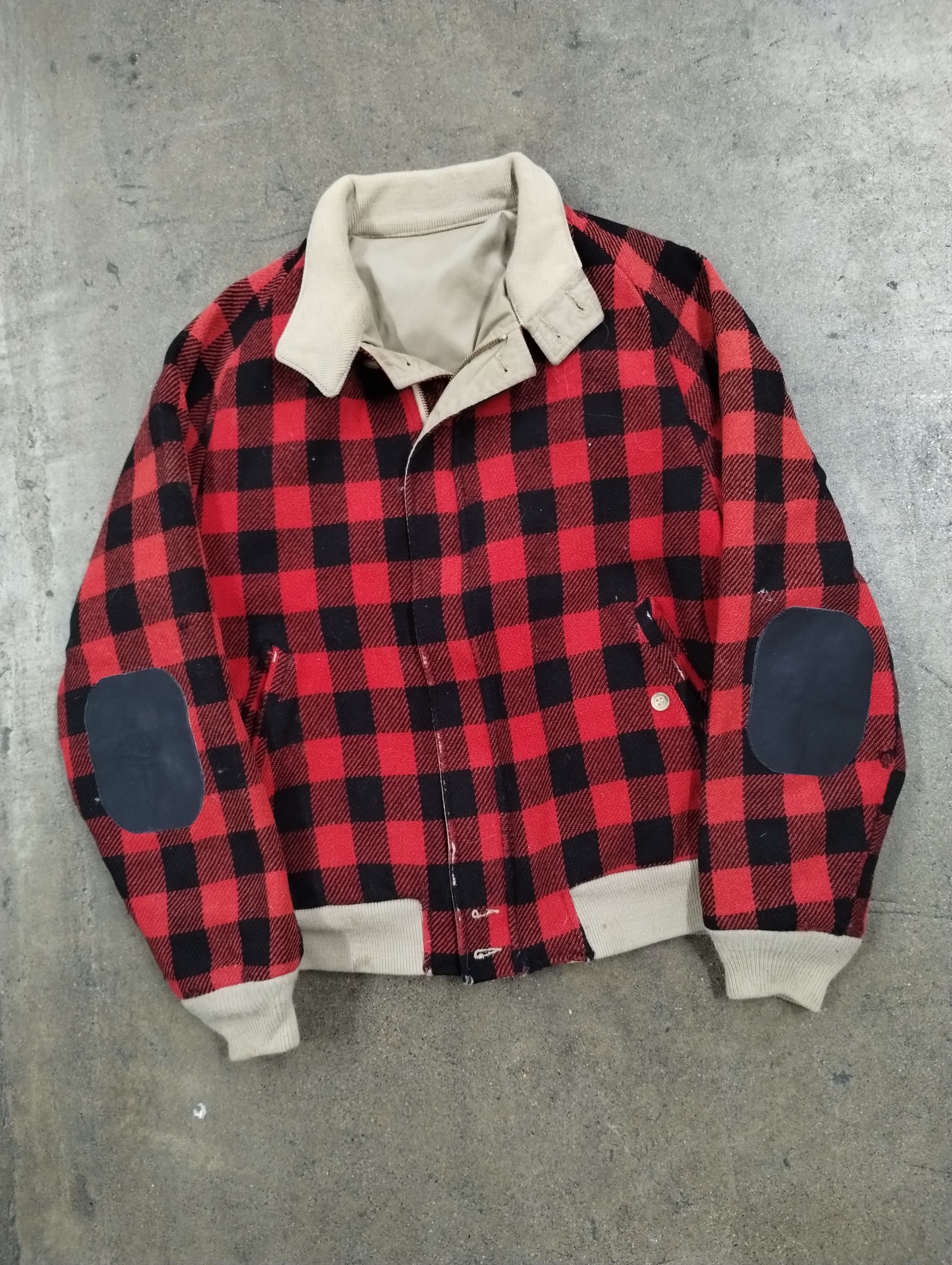 Vintage Vintage 1990s Red Checker Reversible Wool Jacket | Grailed