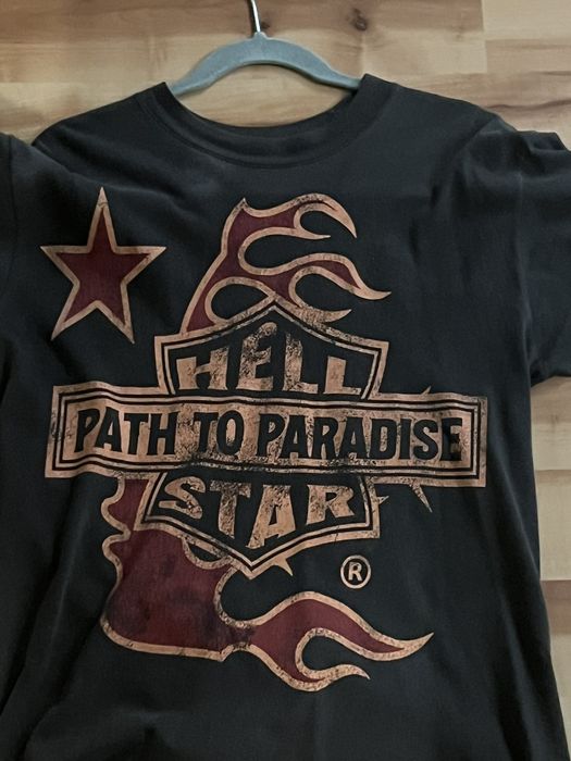 HELLSTAR Grey hellstar path to paradise tee | Grailed