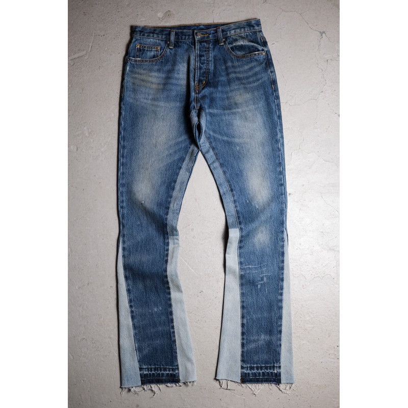 MNML MNML Patchwork Denim Flared Jeans | Grailed