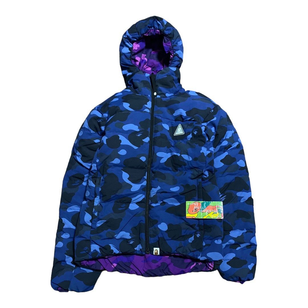 Bape BAPE Reversible Down Puffer Jacket Purple camo / Blue camo | Grailed