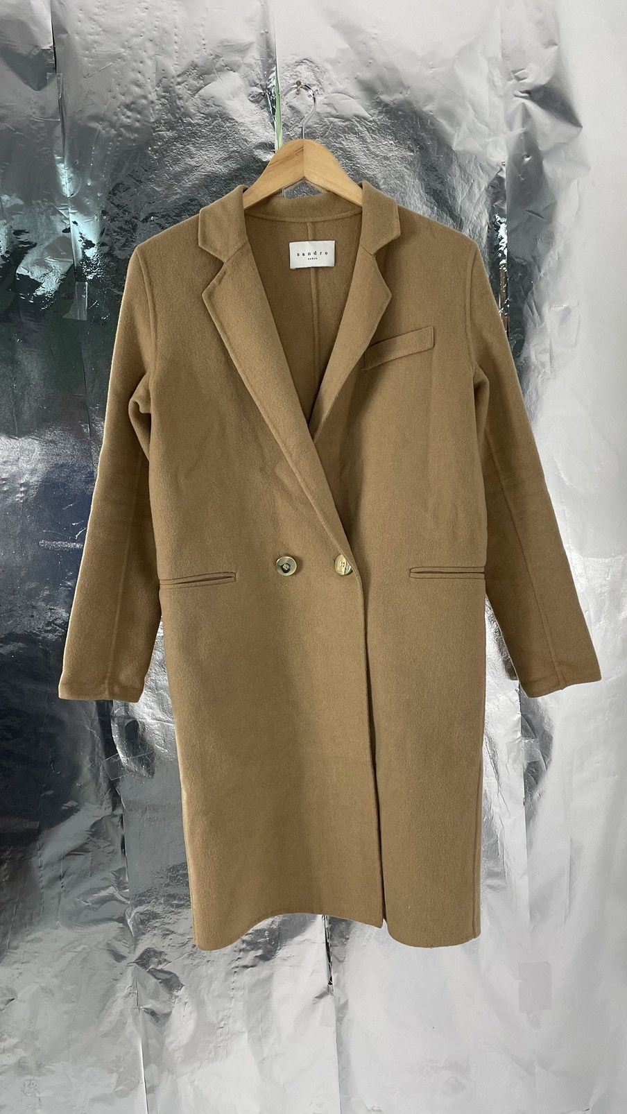 Designer × Sandro × Streetwear Sandro Beige Wool Coat vintage ...