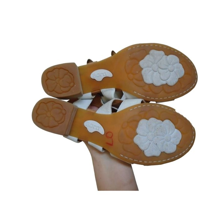 Born Born Leather Women's White Leather Sandals - 9 - New | Grailed