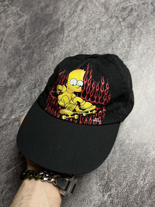 Vintage 00s The Simpsons Bart simpson skate flame cap Matt groening ...