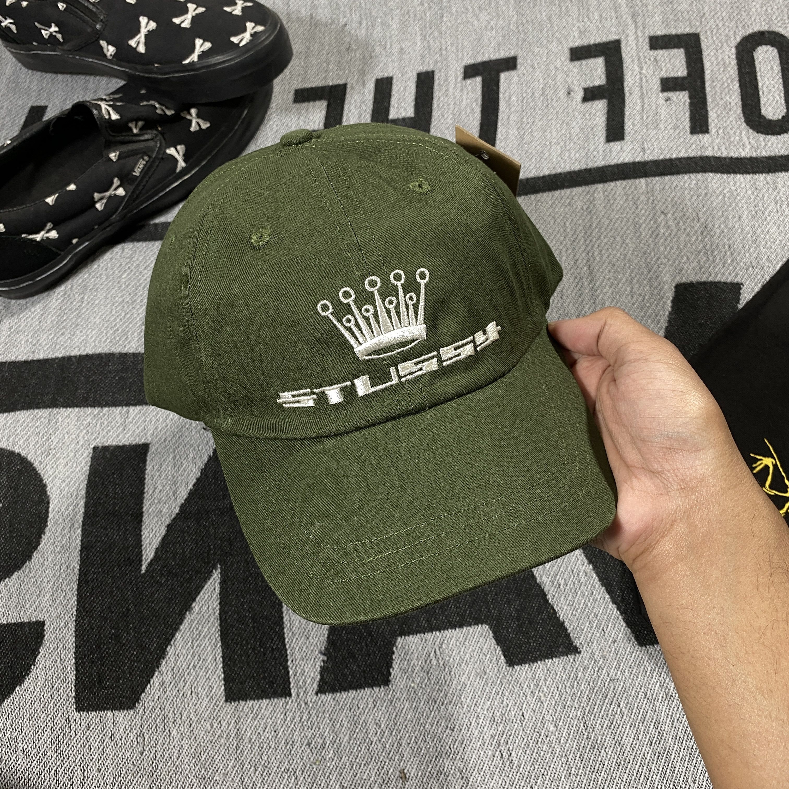 Stussy RARE Stussy Crown Logo Cap Hat Olive | Grailed