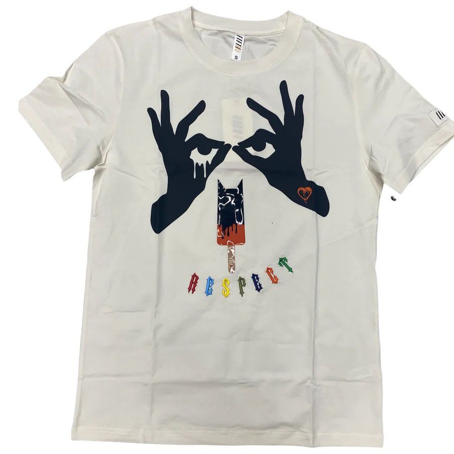 Streetwear × Vintage Small Fifth Loop Beige Respect Tee | Grailed