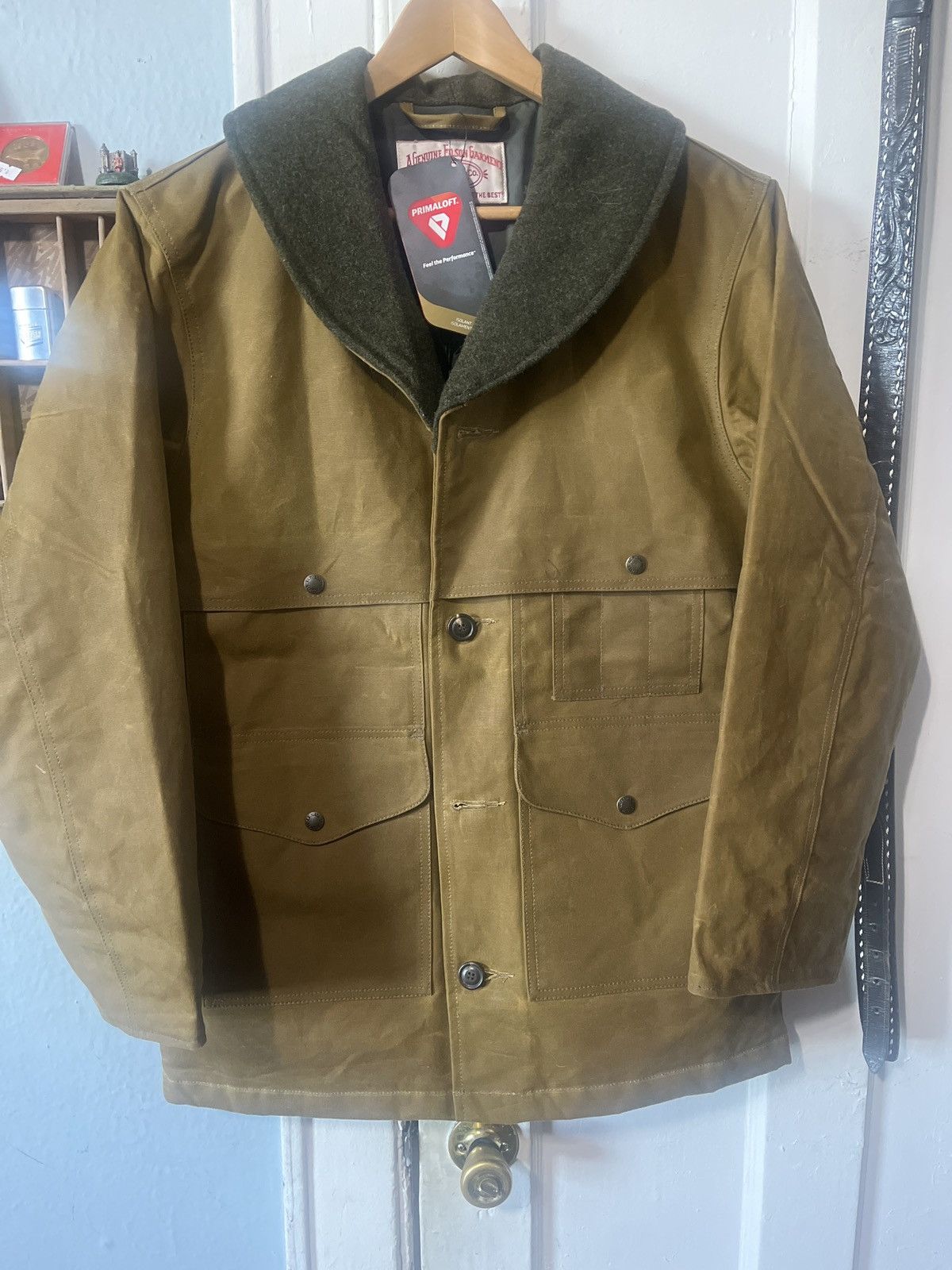 Filson NWT FILSON TIN CLOTH PACKER HUNTING COAT PRIMALOFT WAXED | Grailed