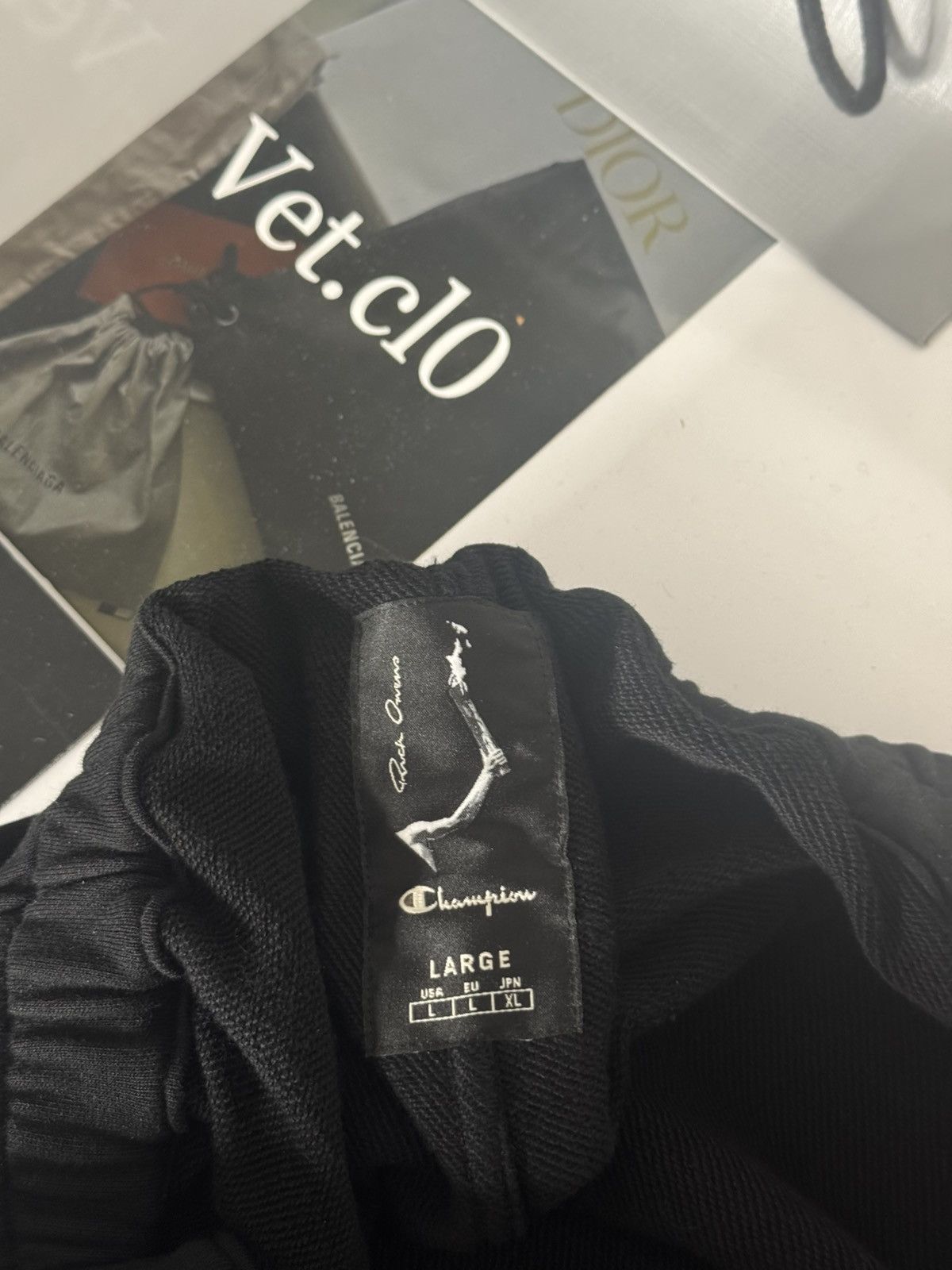 Rick Owens Drkshdw Rick Owens x Champion Black Cotton Shorts Pentagram ...