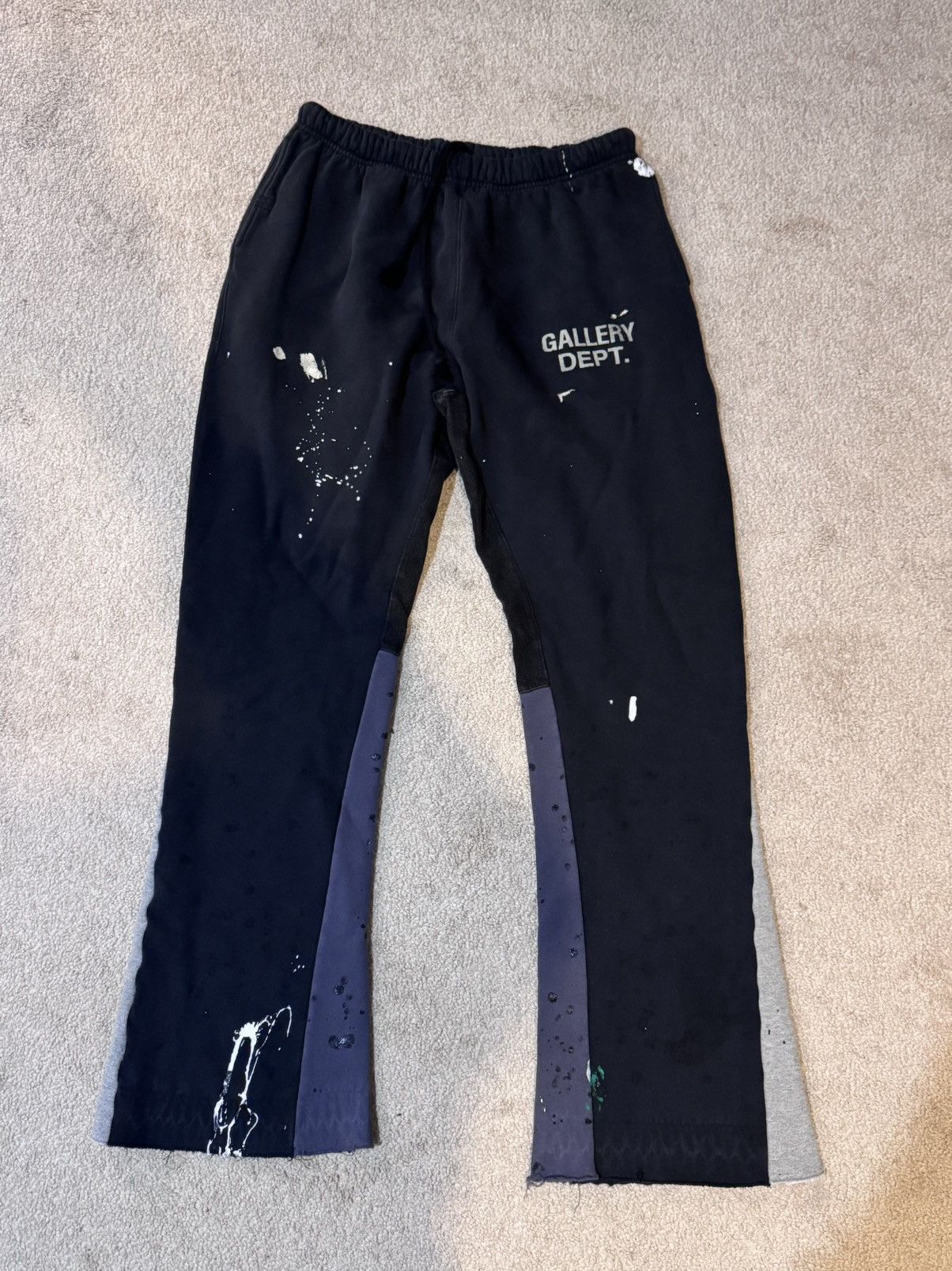 Gallery Dept. Gallery Dept. Navy Paint Splatter Flare Sweatpants | Grailed