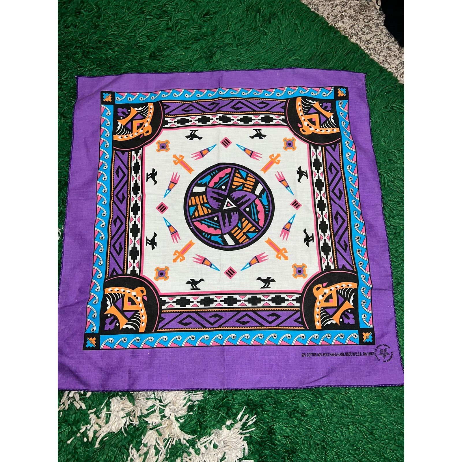Vintage Vintage South Western Native American Art Artwork Bandana | Grailed