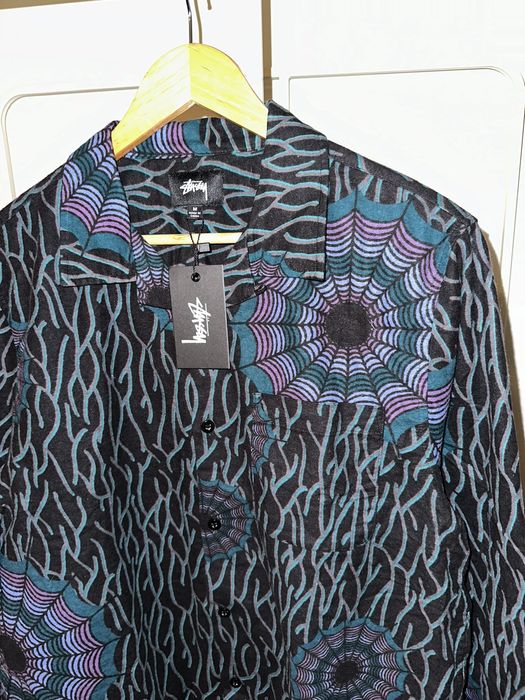 Stussy Stussy Spider Web Loop Collar Flannel Shirt Brand New | Grailed