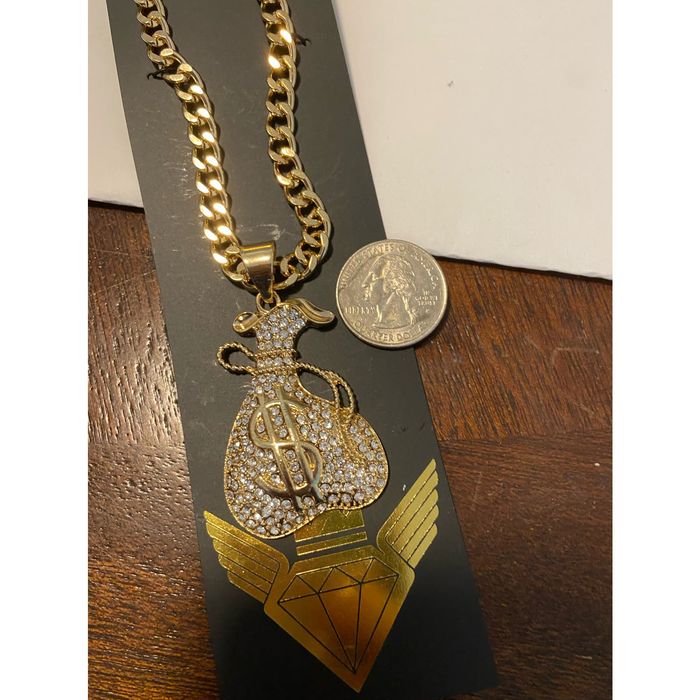 Generic Jewel House money bag dollar sign pendant chain necklace | Grailed
