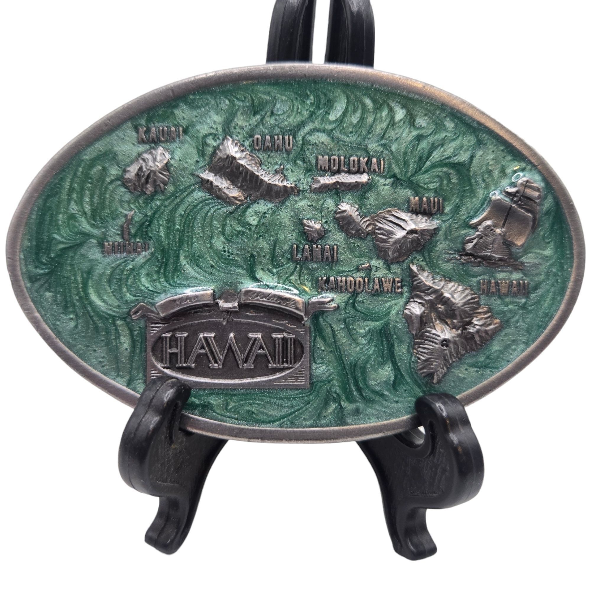 Vintage Hawaii Belt Buckle Island Map Vintage HI State Western Wear ...