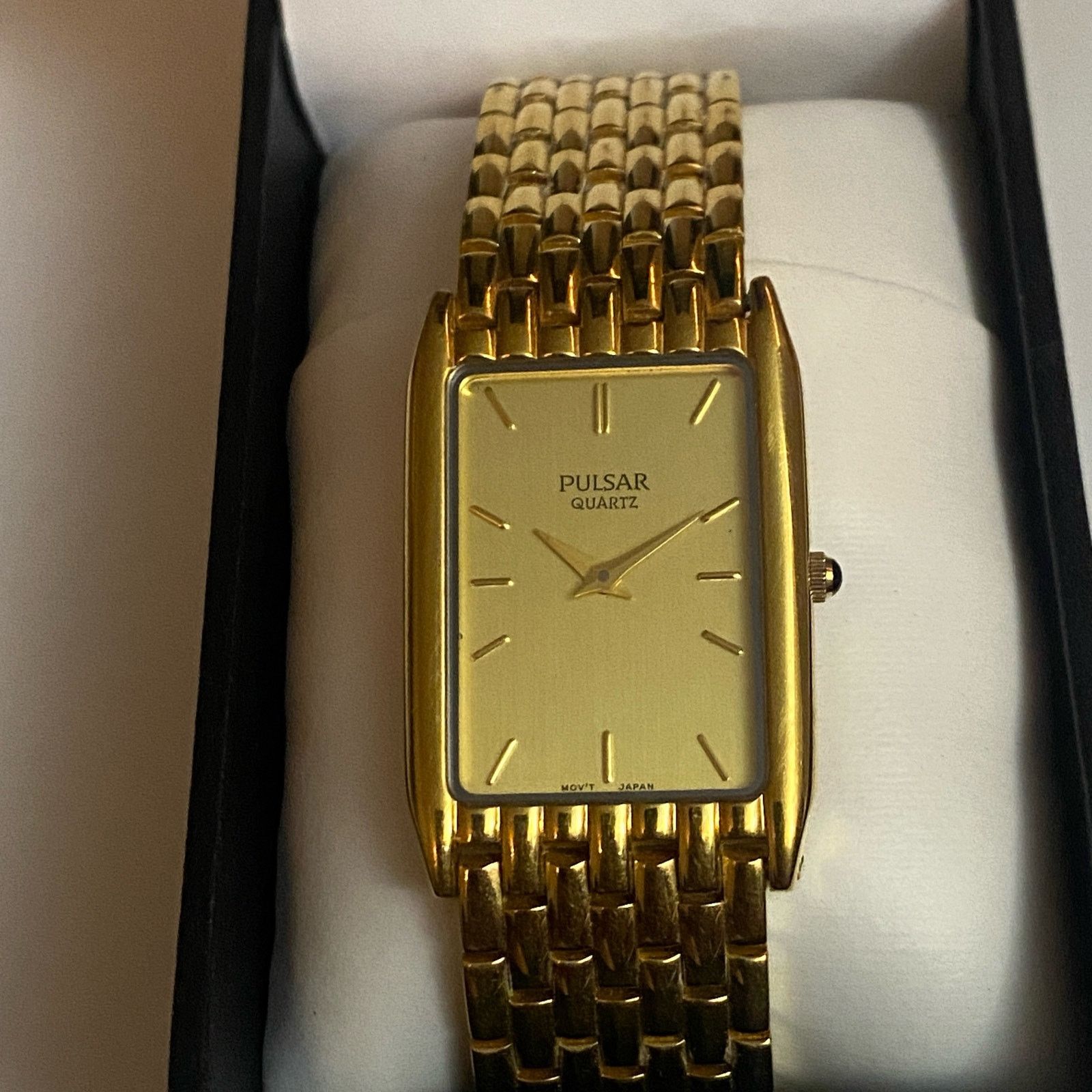 Pulsar Pulsar Gold Tone Stainless Steel Square Dial Watch Working | Grailed