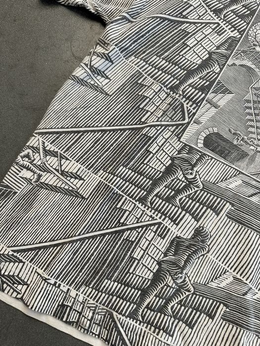 Vintage 1990 Vintage MC Escher Spiral Stairs Relativity AOP Tee | Grailed